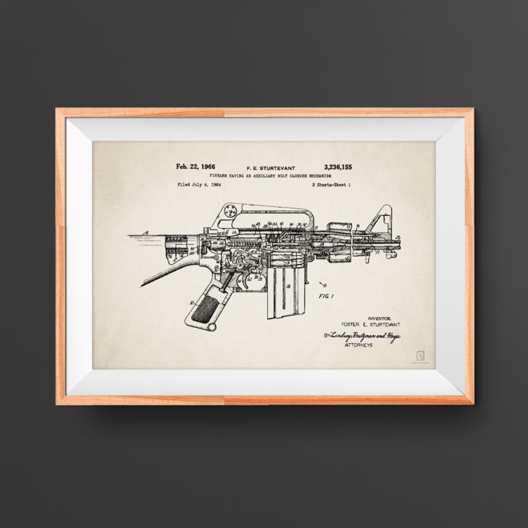 AR15 M16 Patent Poster - Patent Art Posters