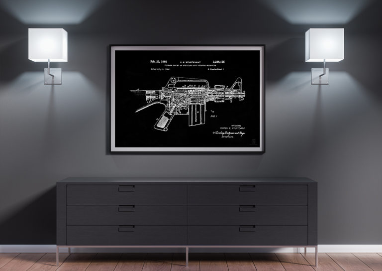 AR15 M16 Patent Poster - Patent Art Posters