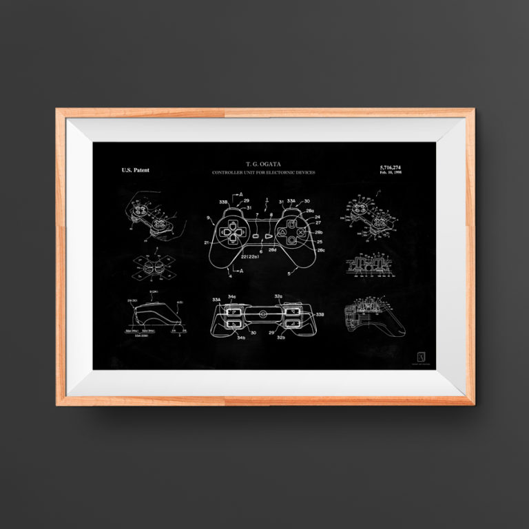 Game Controller Patent Poster - Patent Art Posters
