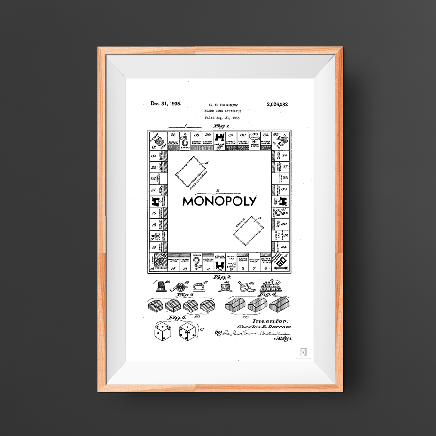 Monopoly Patent Poster - Patent Art Posters