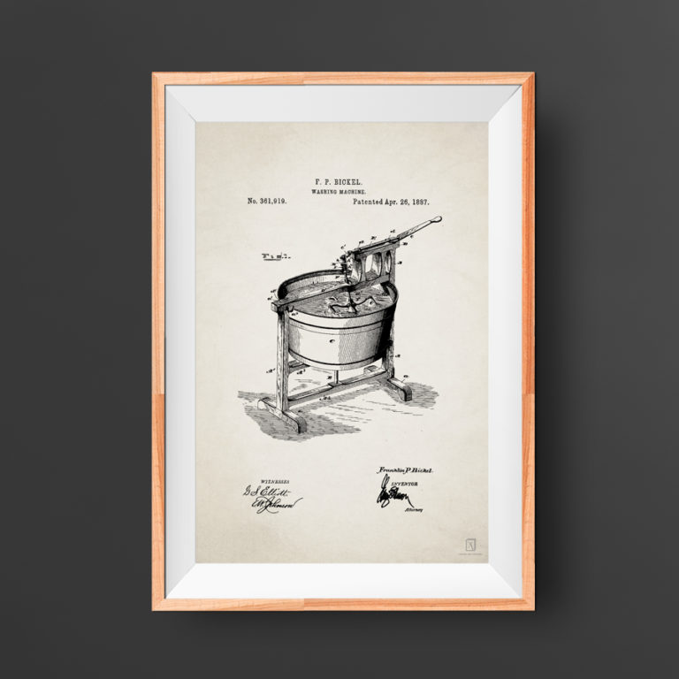 Washing Machine Patent Poster - Patent Art Posters